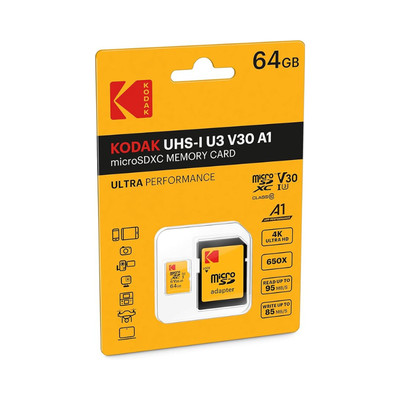 KODAK Carte mémoire Micro SDHC 64GB avec adaptateur - Solution de ...