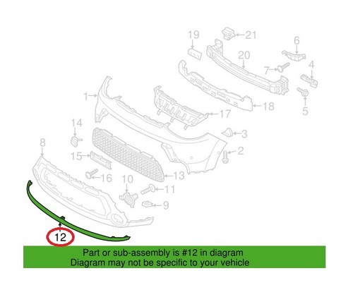 Genuine Front Bumper Lower Spoiler Chin Lip ⭐OEM⭐ Kia Soul 2014-2016 ...