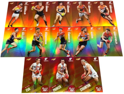 2022 SELECT AFL FOOTY STARS TRADING CARD SUNSET PARALLEL TEAM SET-GWS ...
