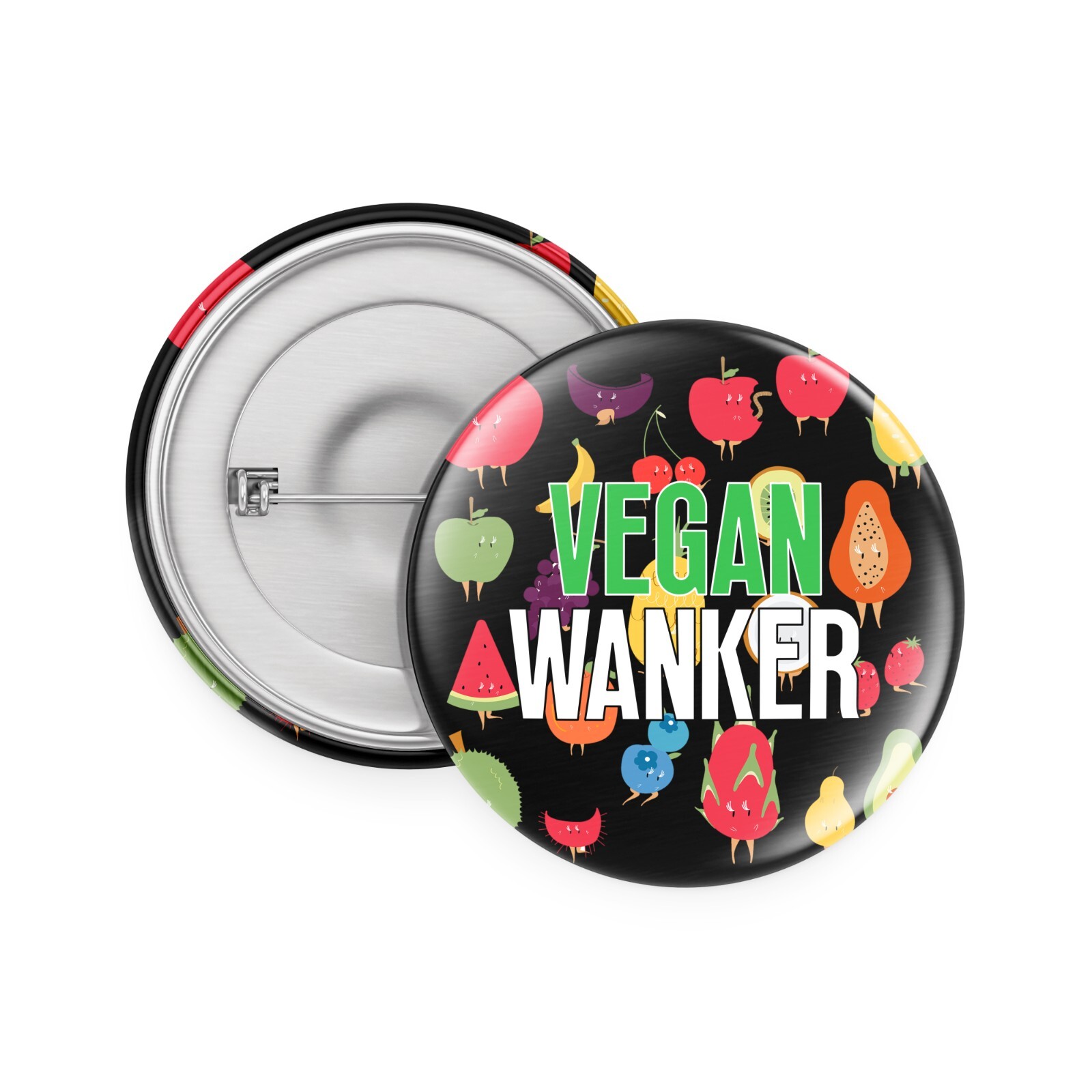 Funny Badges Joke Gift Vegan W*nker Birthday Friend Secret Santa ...