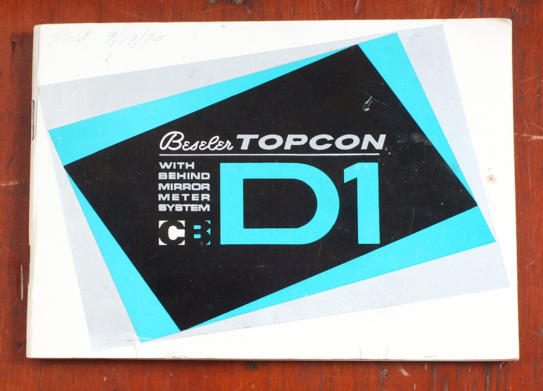 TOPCON D1 INSTRUCTION BOOK/199050 | eBay