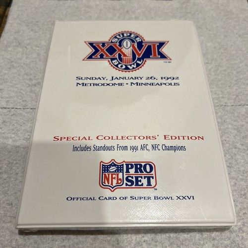 Super Bowl XXVI Special Collectors Edition - NFL Pro Set Cards And Book ...