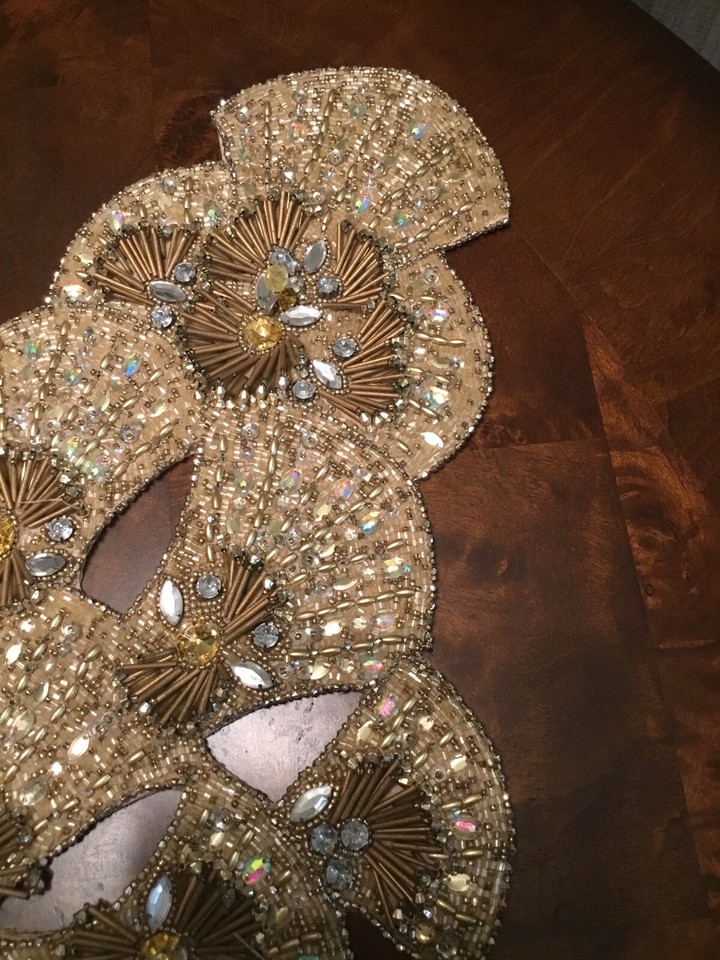 Stunning TREVI Gold Beaded Table Runner By Kim Seybert EUC | eBay