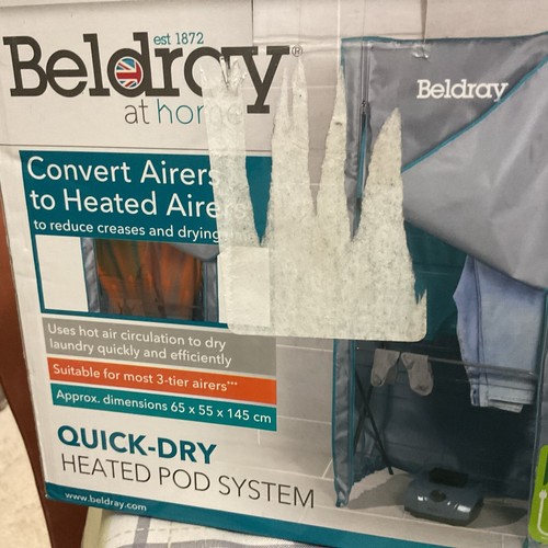 Beldray Clothes Airer & Heated Pod Drying System 3 Tier Foldable Heated ...