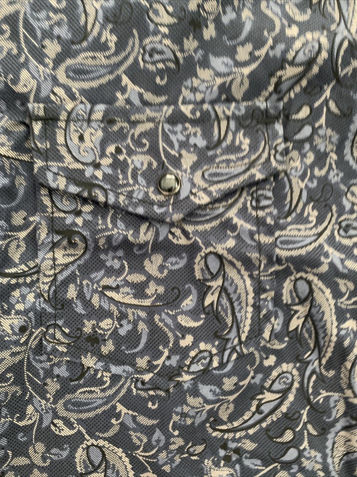 TM Exposure Mens Western Cowboy Shirt Blue Long Sleeve Pearl Style ...