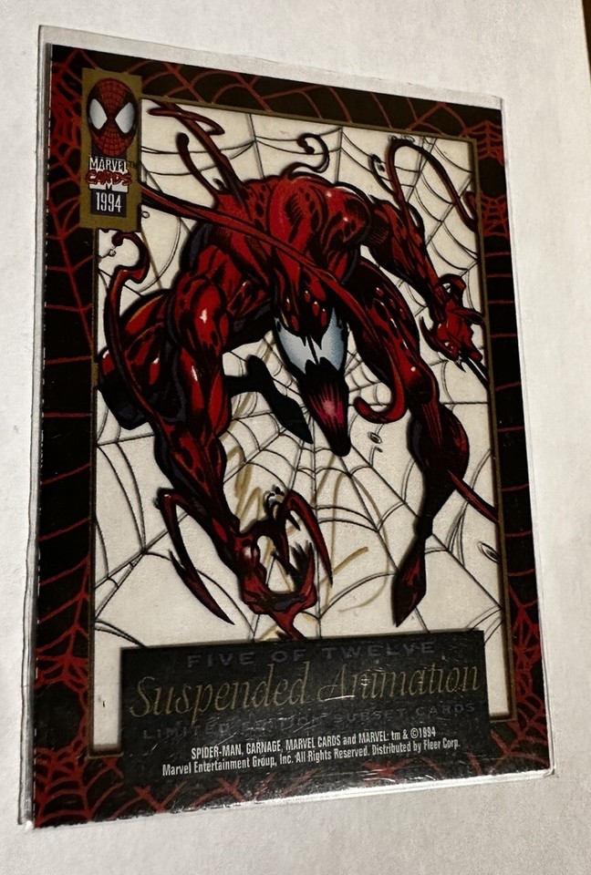 1994 Marvel Fleer Carnage Limited Clear Card Signed By Randy Emberlin ...