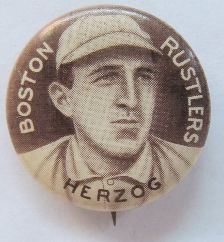 1910 P2 BUCK HERZOZ Boston Rustlers small letters pinback button Sweet ...