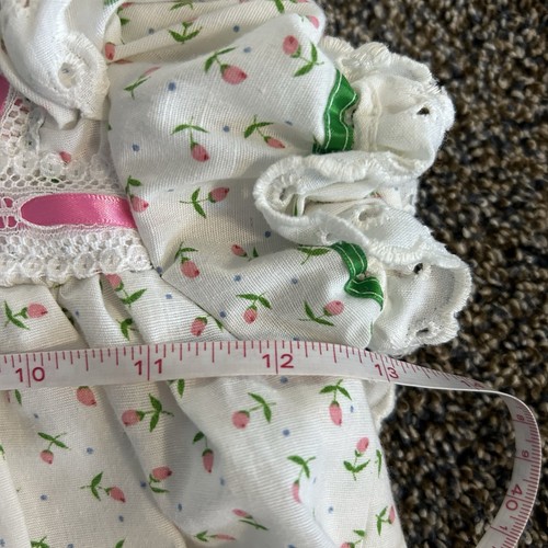 Vintage 70s 80s white floral tulip pattern toddler girls dress Easter ...
