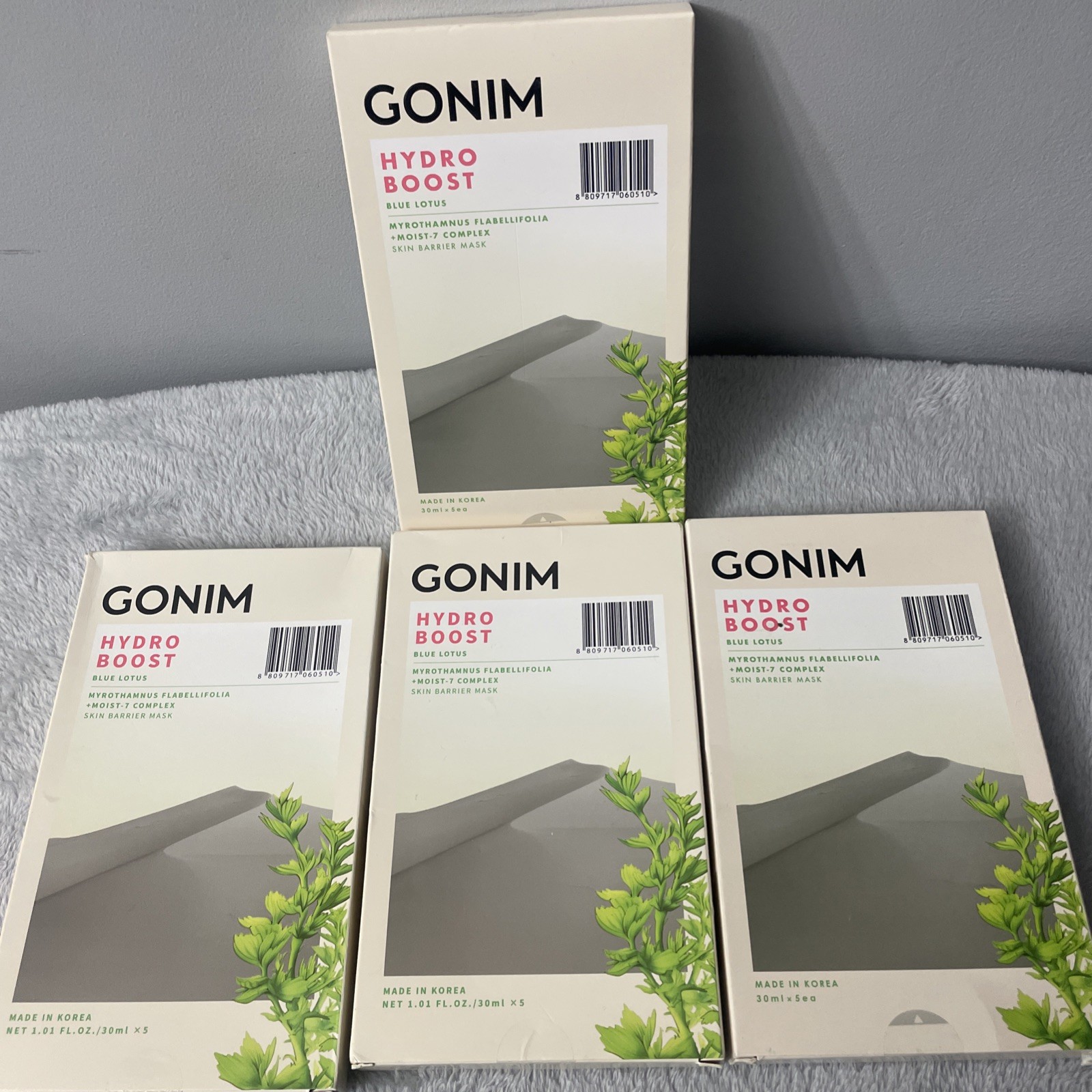 GONIM Hydro Boost 20 MASKS-Blue Lotus Skin Barrier Mask- 4 Box- Lot of ...