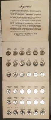 Sterling Silver Franklin Mint Presidential Mini Coin Set w/Deluxe Box ...