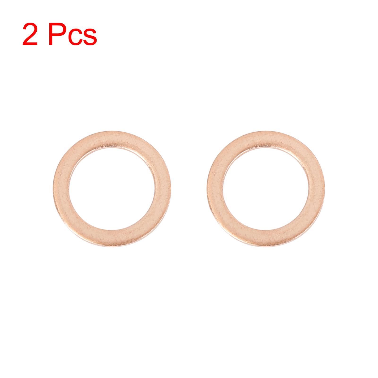 2pcs M14 Copper Tone Oil Drain Plug Gaskets Replacement for BENZ 007603 ...