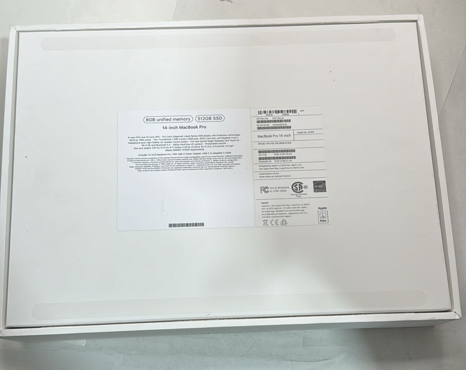 Retail Box - Apple MacBook Pro 14-Inch MacBook Pro - BOX ONLY (/RT6 ...