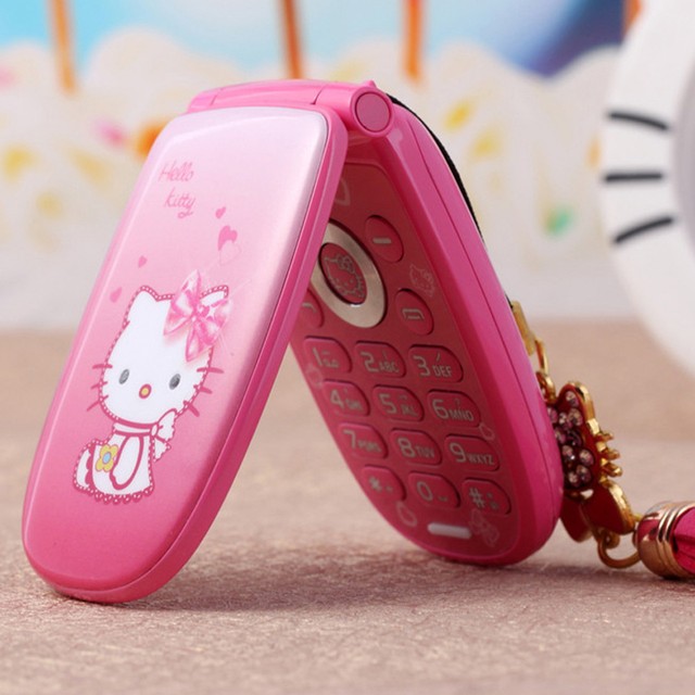 2018 Hello Kitty Flip Cute Small Mini Mobile Cell Phone Best For Kids ...