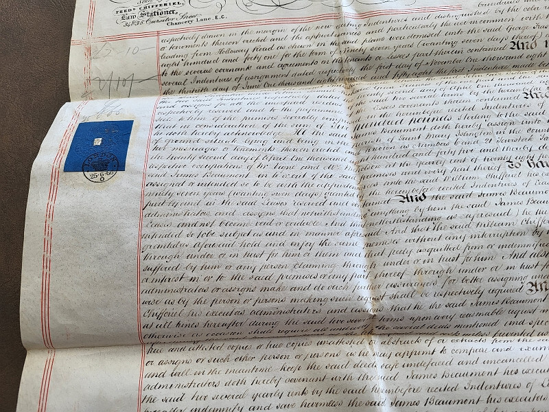 Ancient Contract London 25-6-1866 This Indenture Document Manuscript 1 ...