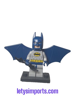 Batman Lego DC Super Heroes Minifigure Blue Gray Suit Wings Jetpack | eBay