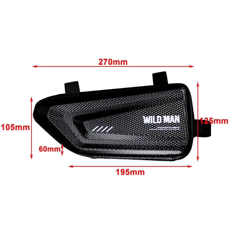 WILDMAN Waterproof MTB Road Bike Bag Triangle Cycling Front Tube Frame ...