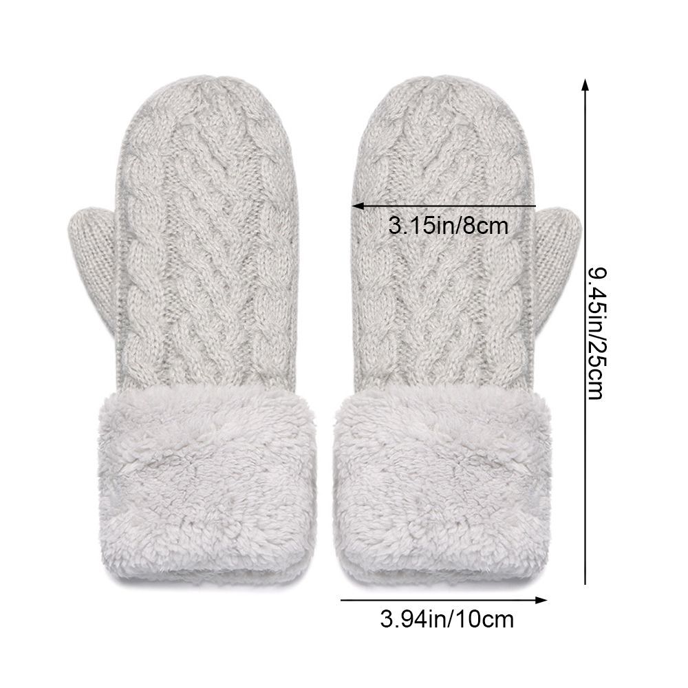 Thermal Insulated Knitted Extra Warm Winter Mittens Womens Gloves ...