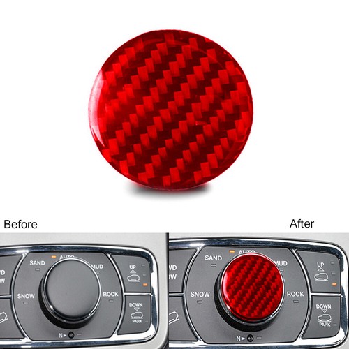 For Jeep Grand Cherokee 2011-2020 Red Carbon Fiber Central Console Knob ...
