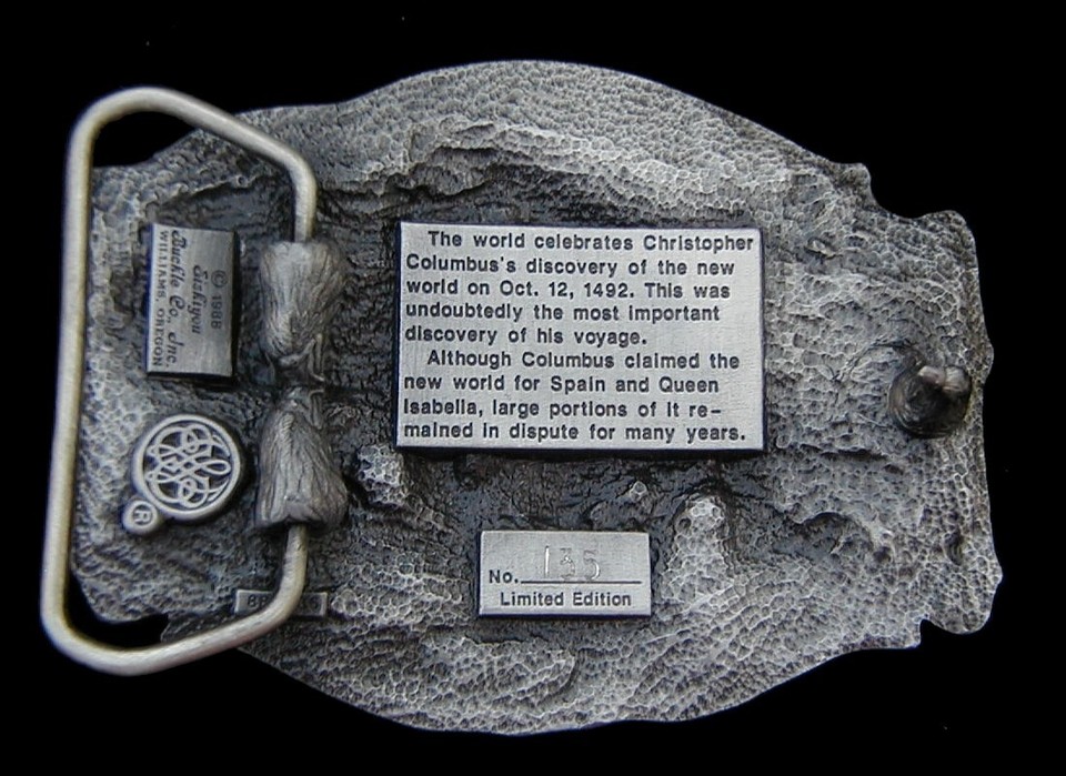 VINTAGE 1988 COLUMBUS 500TH ANNIVERSARY DISCOVERY OF AMERICA BELT ...