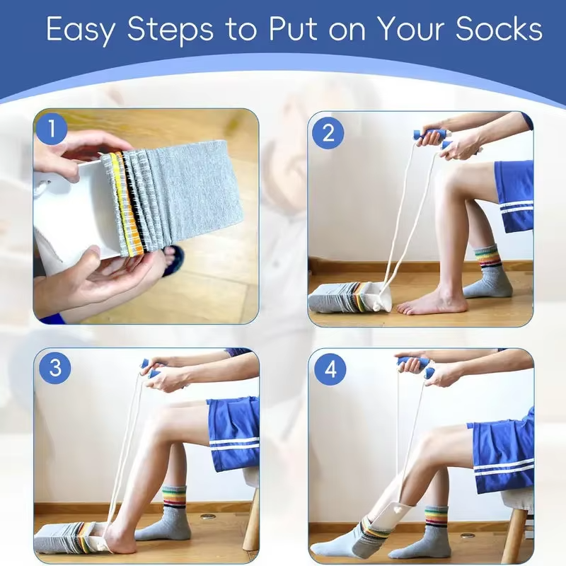 No bending Sock Aid Easy On and Off Stocking Slider Donner Pulling ...