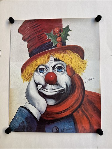 Vintage Red Skelton “Holly Clown” Art Print Signed | eBay