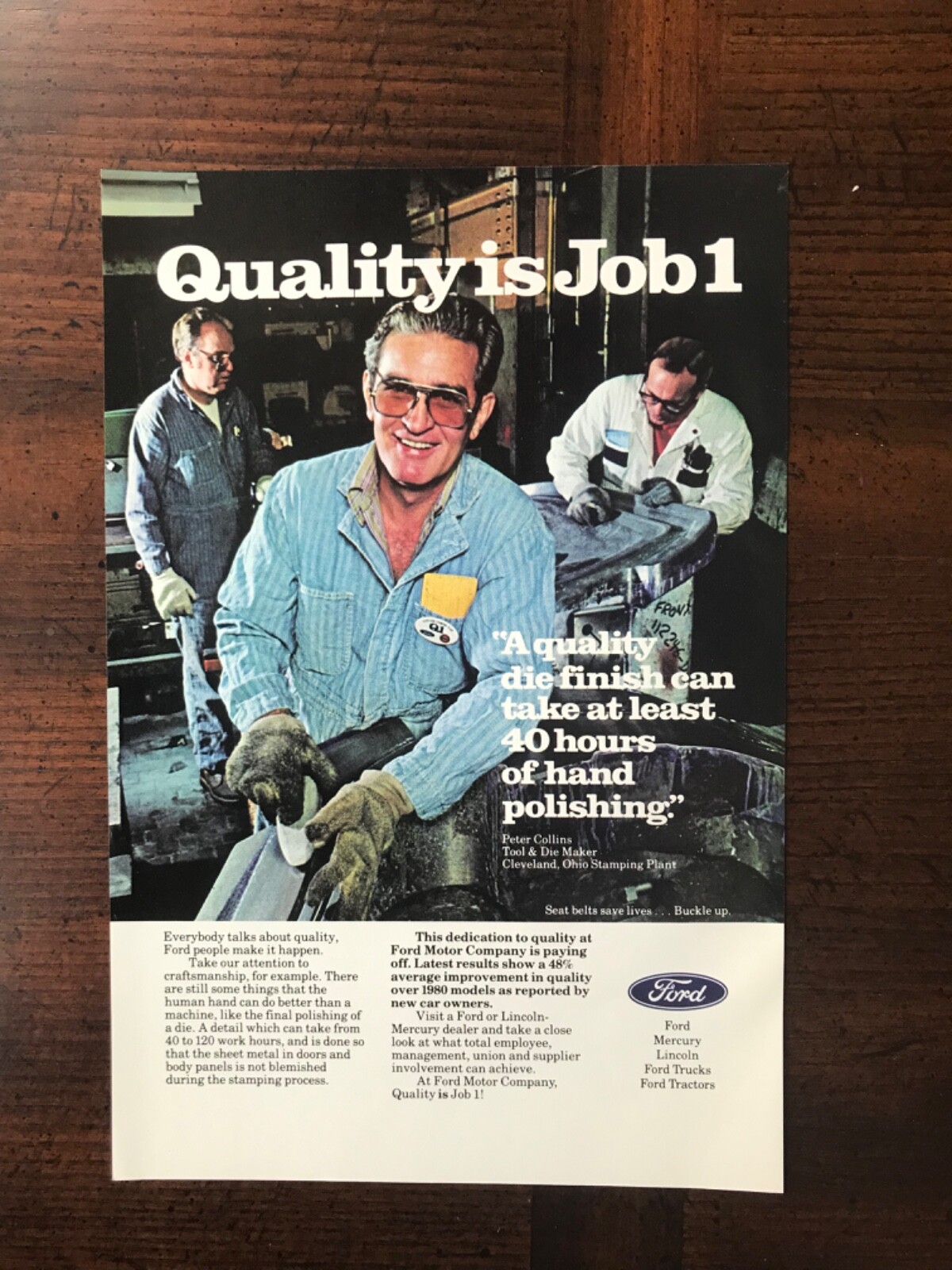 1982 vintage original print ad Ford Motor Company Quality Is Job 1 | eBay