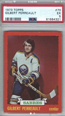 1973 Topps #70 Gilbert Perreault Buffalo Sabres Hockey Card HOF PSA 5 ...