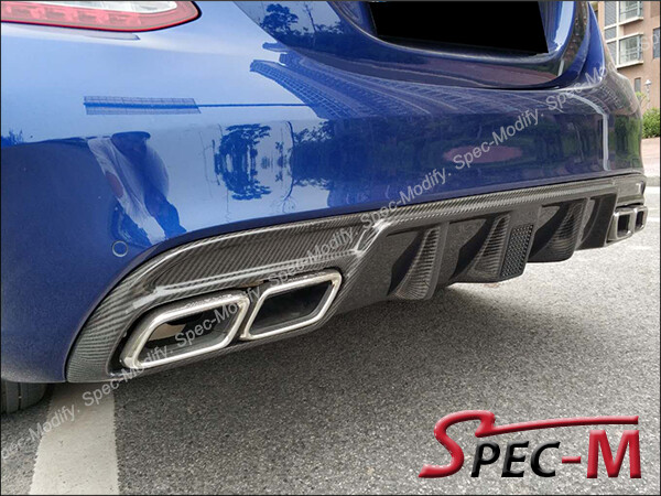 Carbon Fiber DP Rear Bumper Diffuser for Mercedes W205 C-Class AMG C63 ...