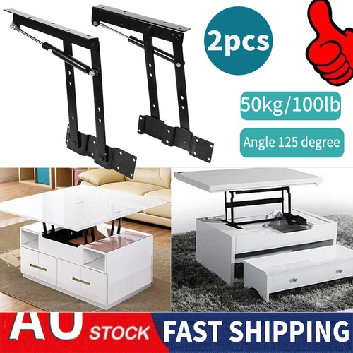 2xFolding Lift Up Coffee Table Mechanism Furniture Fitting Hinge 50kg ...