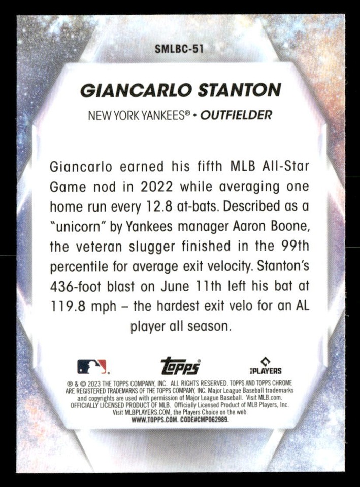 2023 Topps Giancarlo Stanton Stars of MLB Chrome #SMLBC-51 Card | eBay