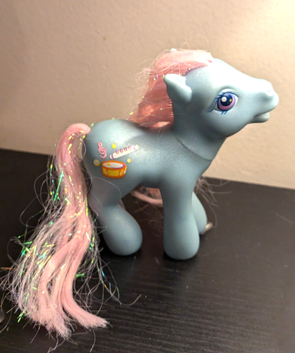 My Little Pony VTG 2002 G3 Piccolo Blue Pony w Pink Tinsel Hair MLP | eBay