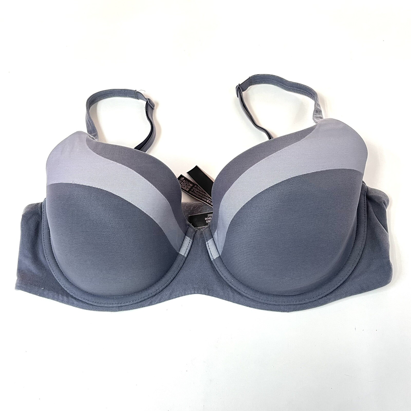 Body by Victorias Secret 34DD Lined Demi Bra Blue Gray Underwire #1308 ...