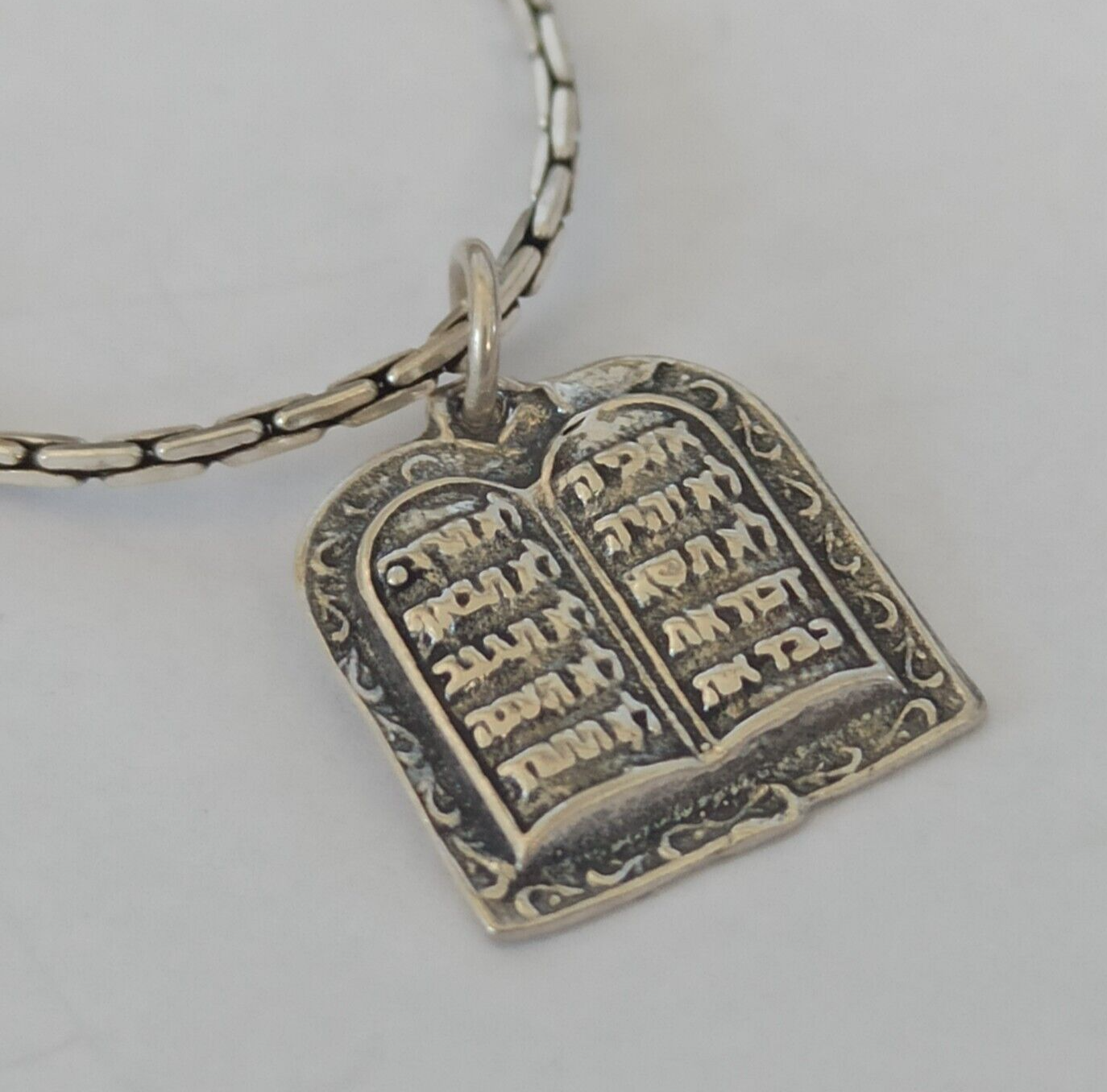 Ten Commandments Necklace Vintage Silver 925 Hebrew Men Women Jewish ...