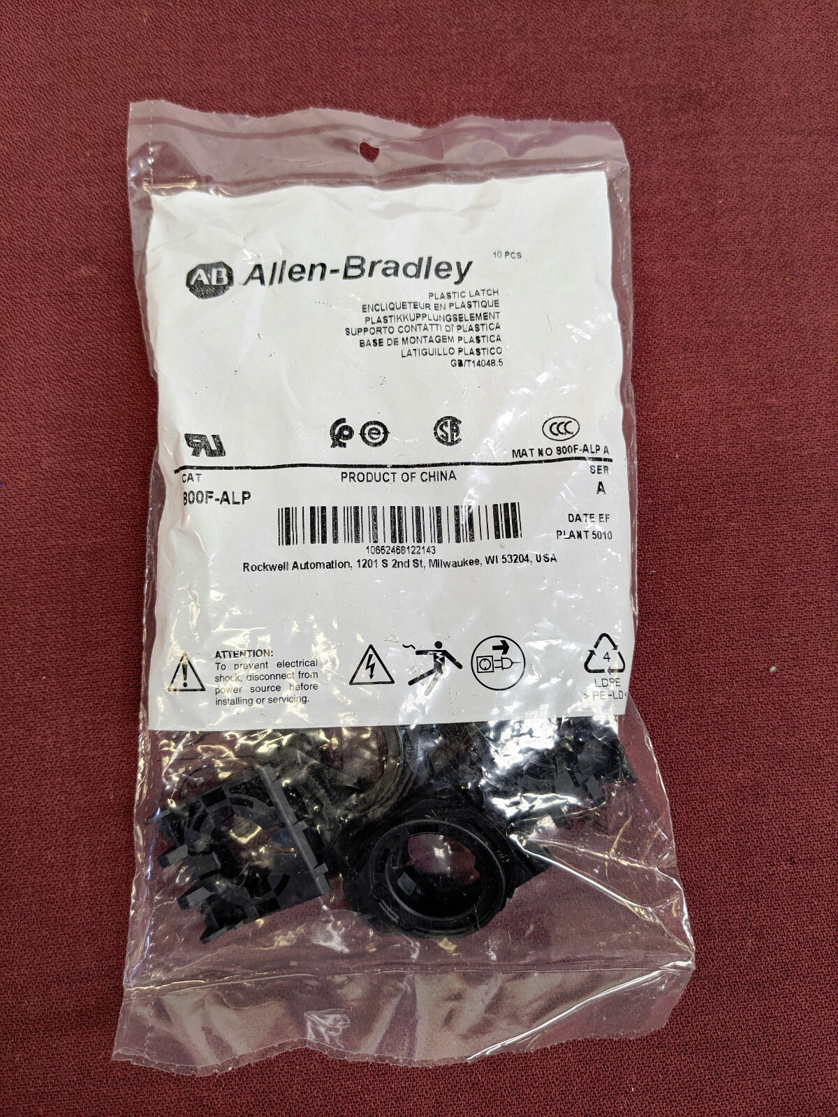NEW Allen Bradley 800F-ALP Plastic Latch 800FALP (Pack of 10) 10 PCS (A ...
