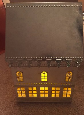 Hallmark Metal Light Up Holiday House Flameless Candle Christmas Decor ...