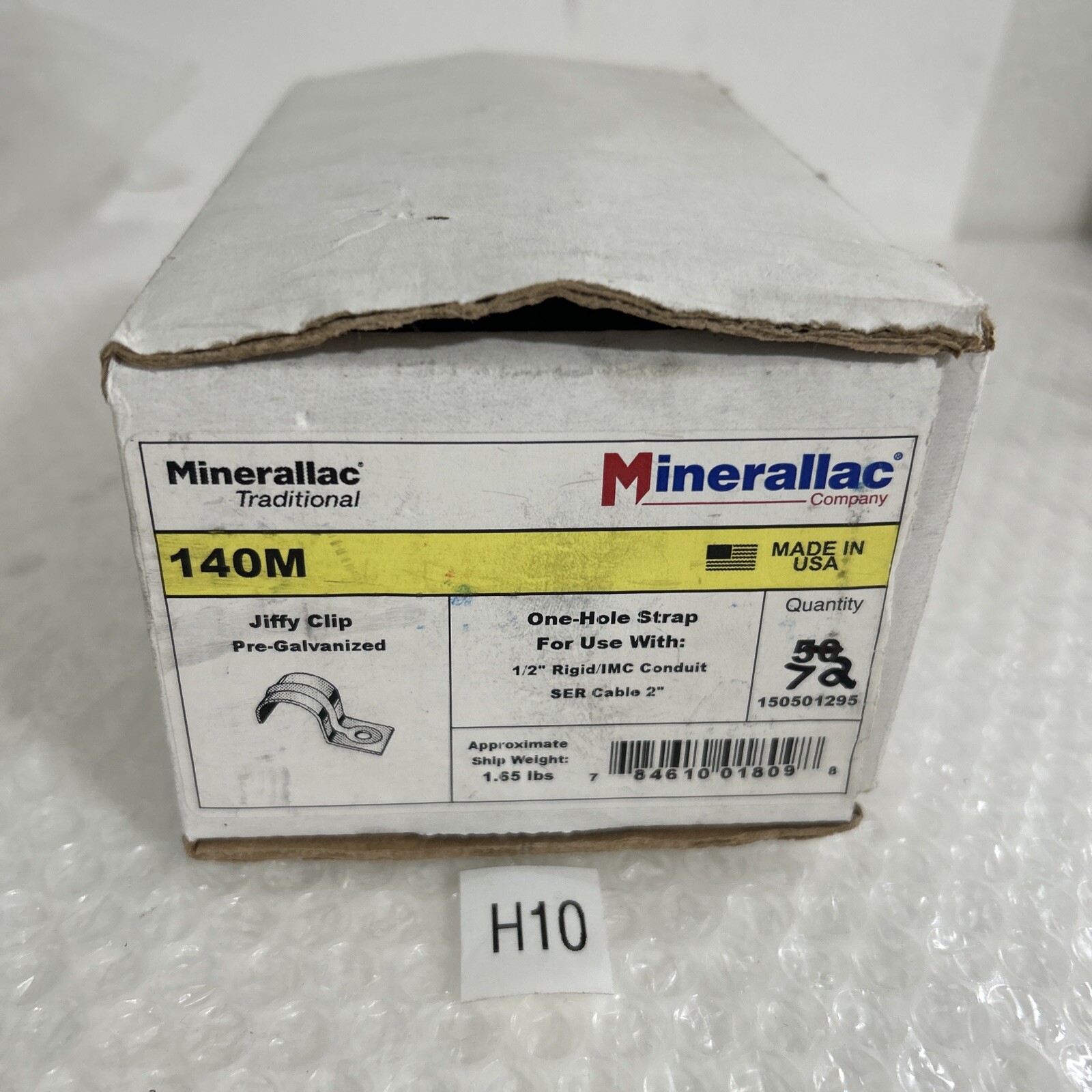 BOX OF (72) NEW OLD STOCK! MINERALLAC 1/2" RIGID 1-HOLE STRAPS 140M | eBay
