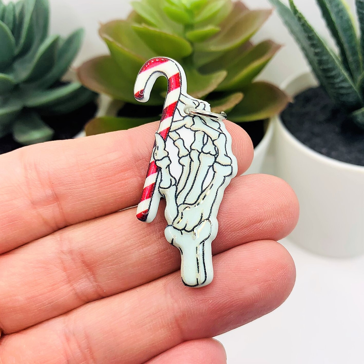 1, 4 or 20 BULK pcs Creepy Christmas Candy Cane Skeleton Charm-US ...