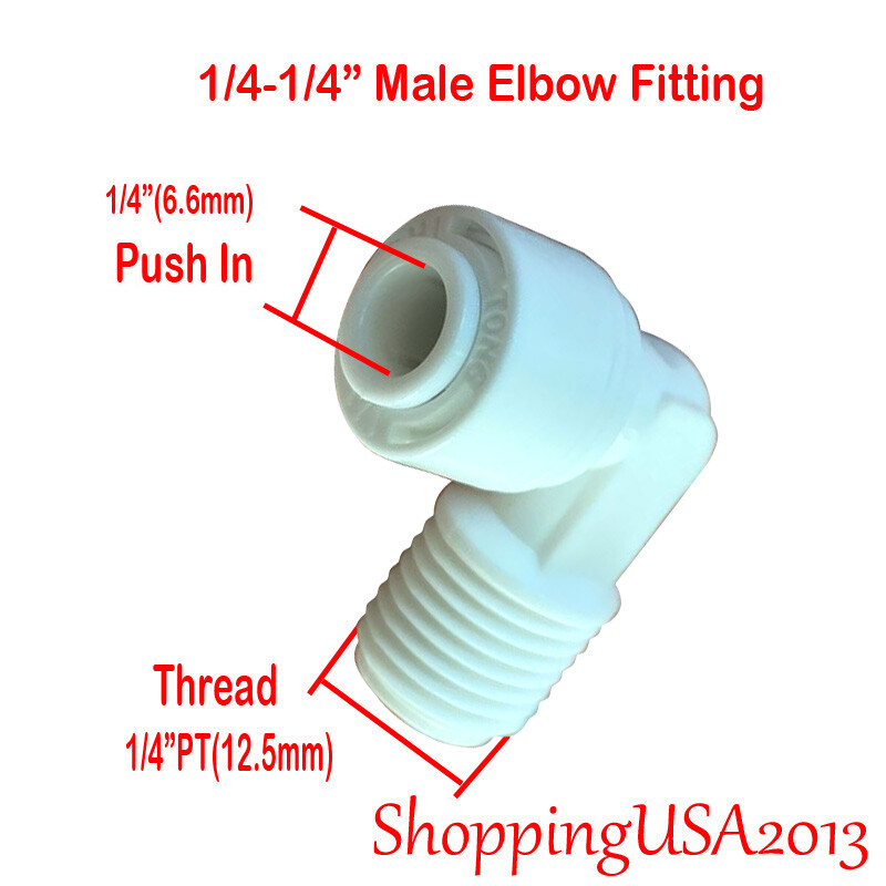 20 Pcs Water Filter Connector Fitting Quick Connect Push In 1/4" 3/8 ...