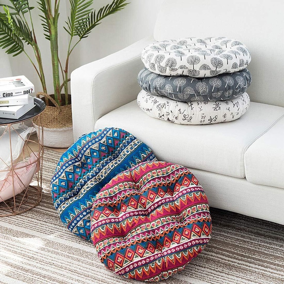 Bohemian Soft round Chair Pad Garden Patio Home Kitchen Office Seat ...