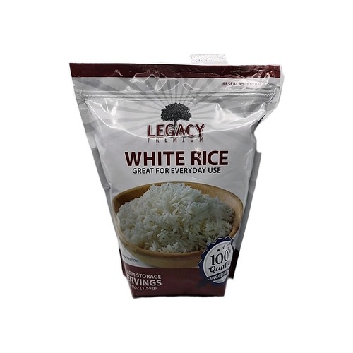 Legacy Premium White Rice Long Term Storage 52.9 Oz Camping Survival ...