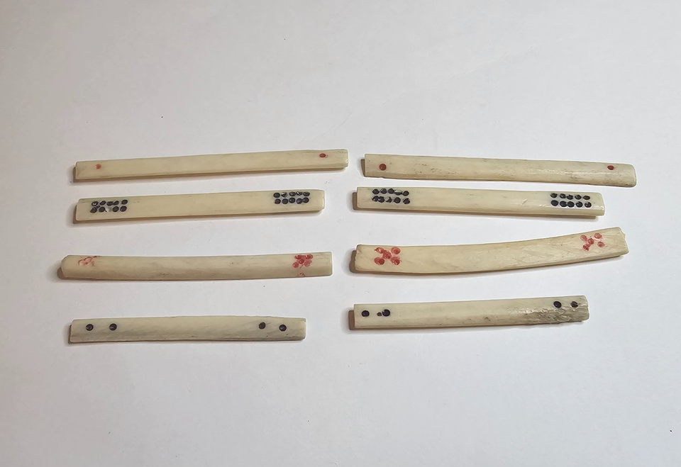 ~8~ c.1920-30s MAH-JONG BONE DOT COUNTING SCORING TALLY STICKS MA JONGG ...