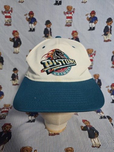 Vintage 90’s Rare Detroit Pistons Teal SnapBack Lee Sports Retro Logo ...