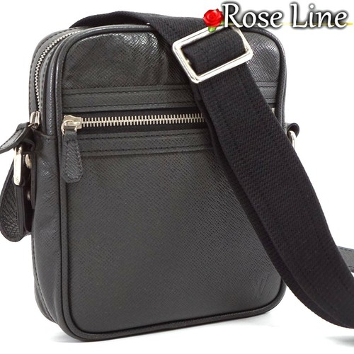 Louis Vuitton Taiga Dimitri Shoulder Bag Black Ardoise Crossbody M32462 ...