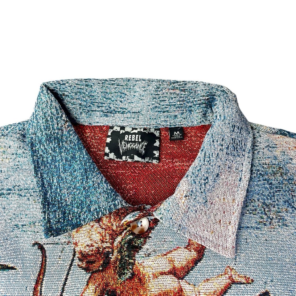 Rebel Vengeance Jacket Men’s Medium Angel Art Tapestry Venus ...
