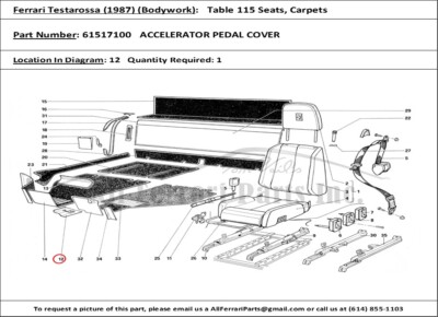 Ferrari Part 61517100 Accelerator Pedal Cover LHD | eBay