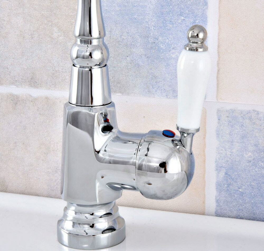 Chrome Ceramic Single Handle/Hole Kitchen Faucet Bathroom Sink Mixer ...
