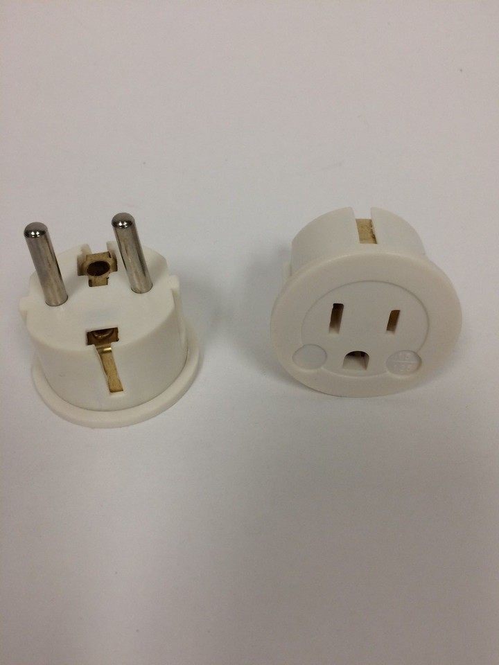 American To European Schuko Plug Adapter US USA to Europe EU Converter ...