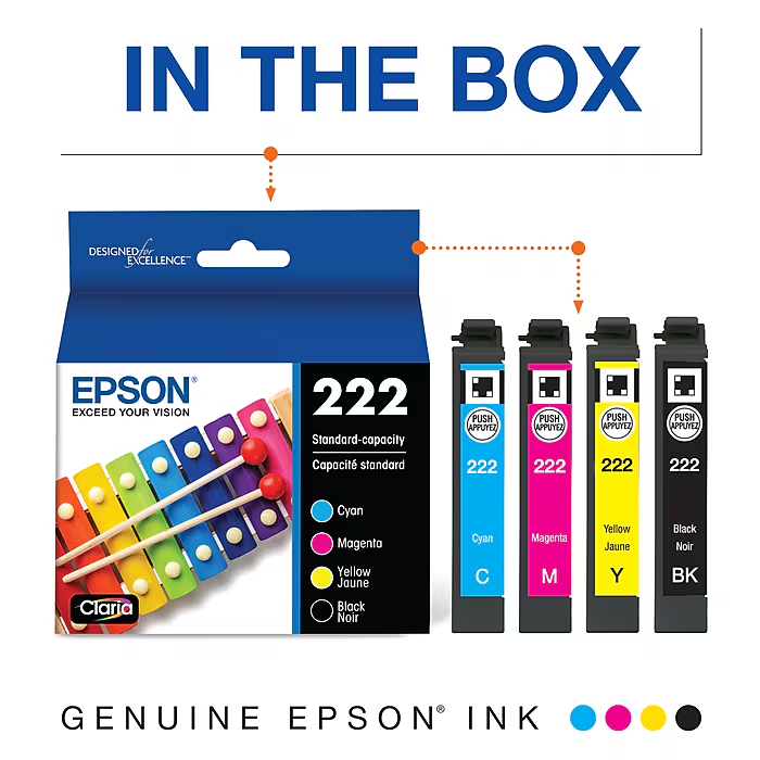 Original Epson 222XL / 222 Ink Cartridge Black or tri-colors for XP ...