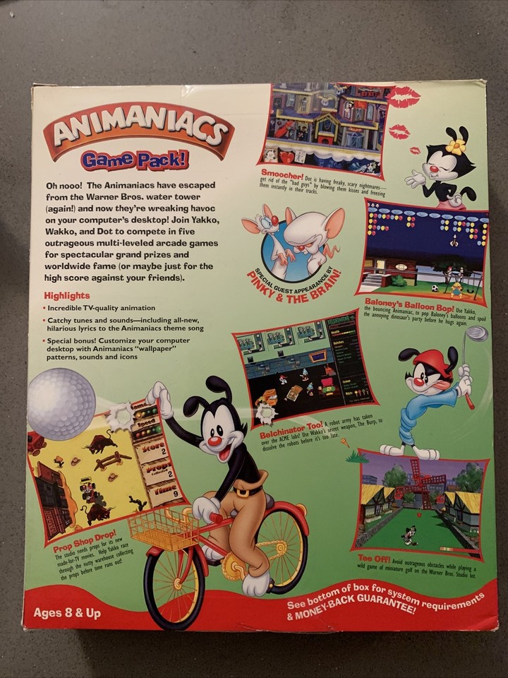 NEW Play Zone Animaniacs Game Pack (1997 CD-Rom) PC Computer Game Big ...