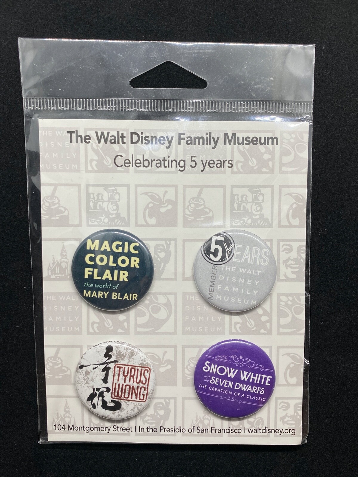 Disney Pin 4 Button Set - WDFM Family Museum Magic Color Flair Snow ...